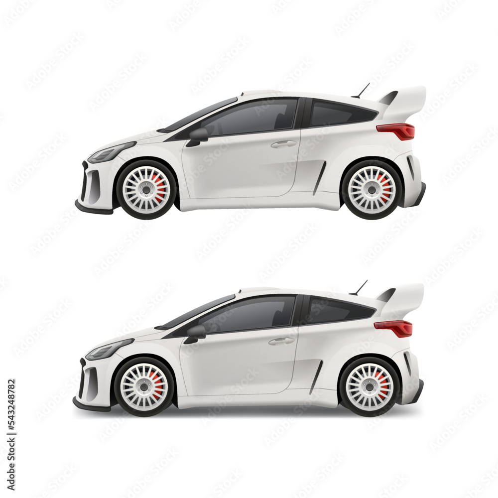 Side view Rally Racing car blank mockup for race decal design ...