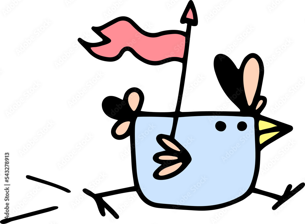 Ilustración de Stock sticker, clipart, bird, chicken, rooster, runs ...