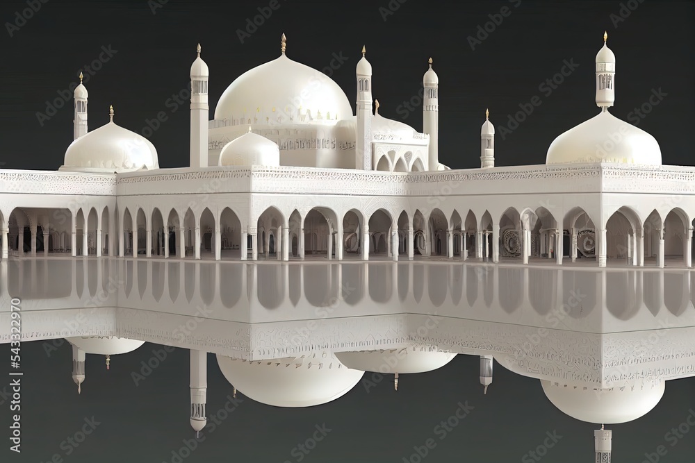 Masjid e Nabvi. Happy Eid Milad Un Nabi. Masjid 3d Model of celebrating ...