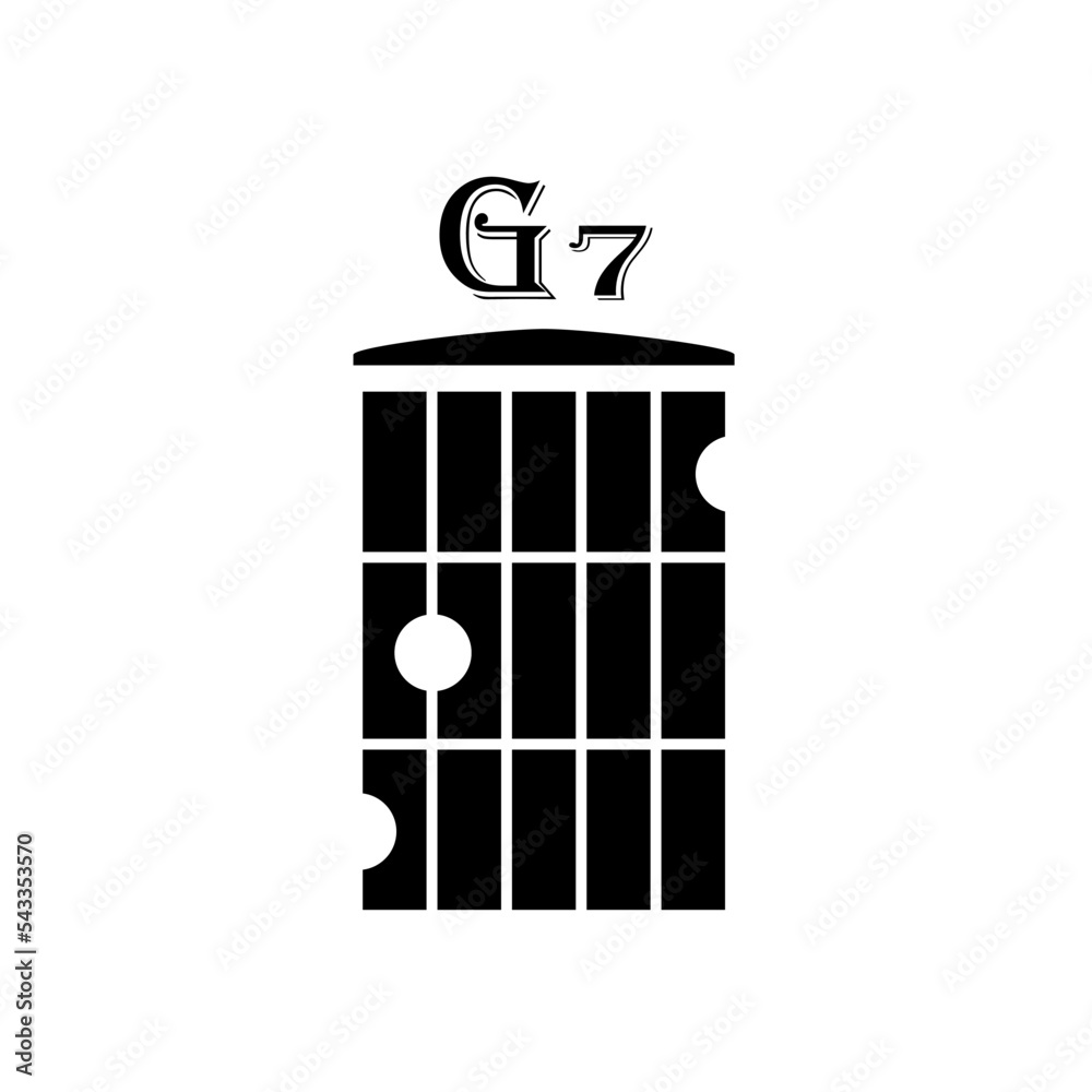 basic guitar, chords guitar, icon. templete, symbol, logo, flat, black ...