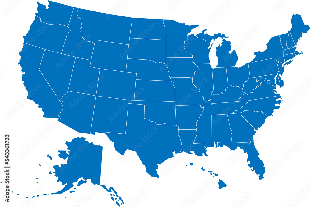 United States of America political map Stock Illustration | Adobe Stock