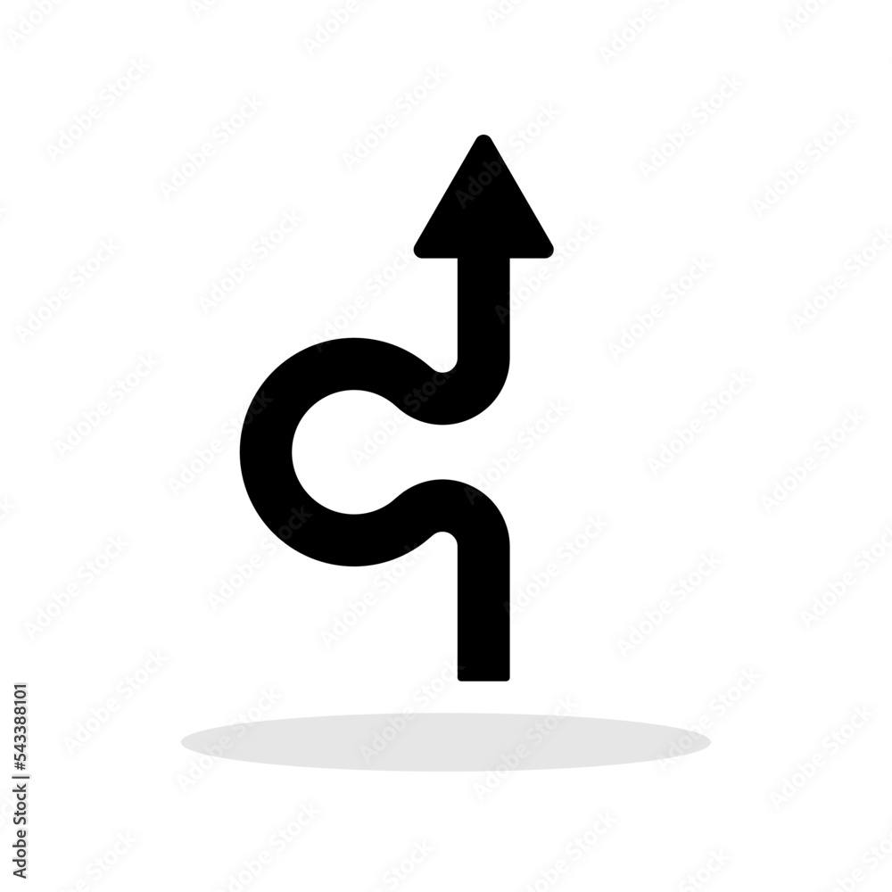Detour icon in trendy flat style. Bypass symbol for your web site ...