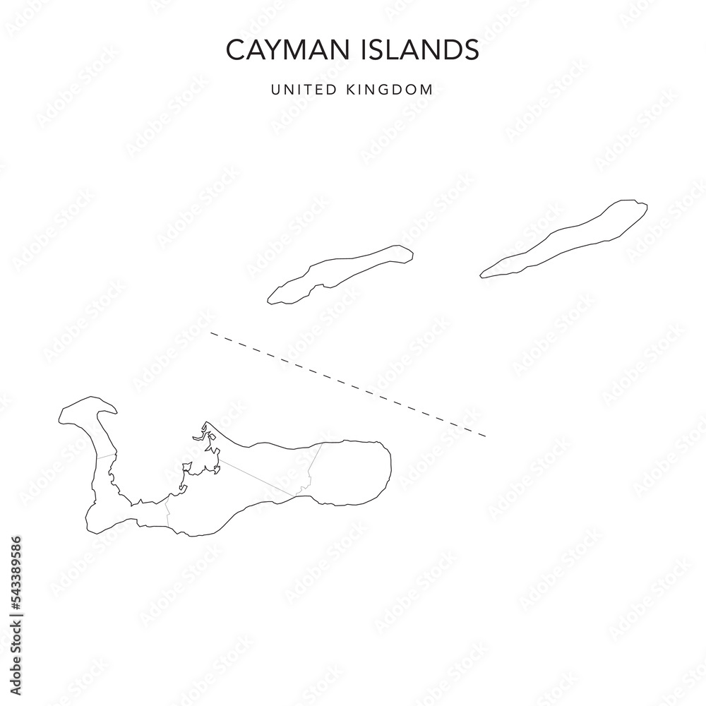 Administrative Map of the Cayman Islands with Districts as of 2022 ...