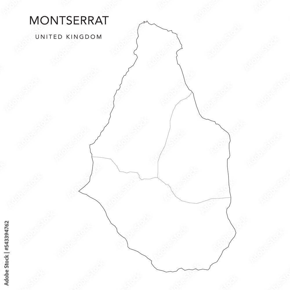 Administrative Map of the Montserrat with Parishes as of 2022 - United ...