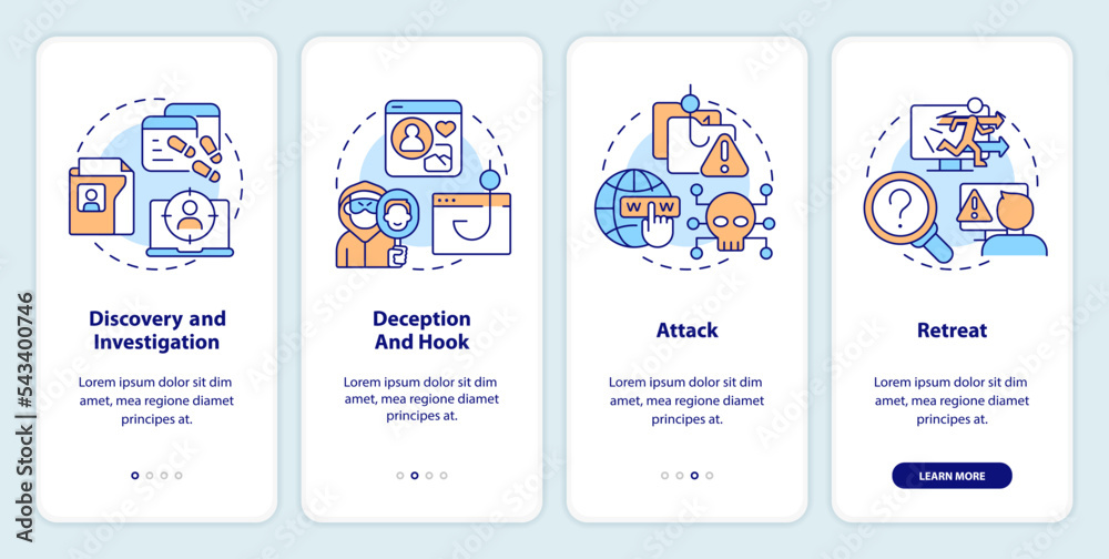 Stock-Vektorgrafik „Phases of social engineering attacks onboarding ...
