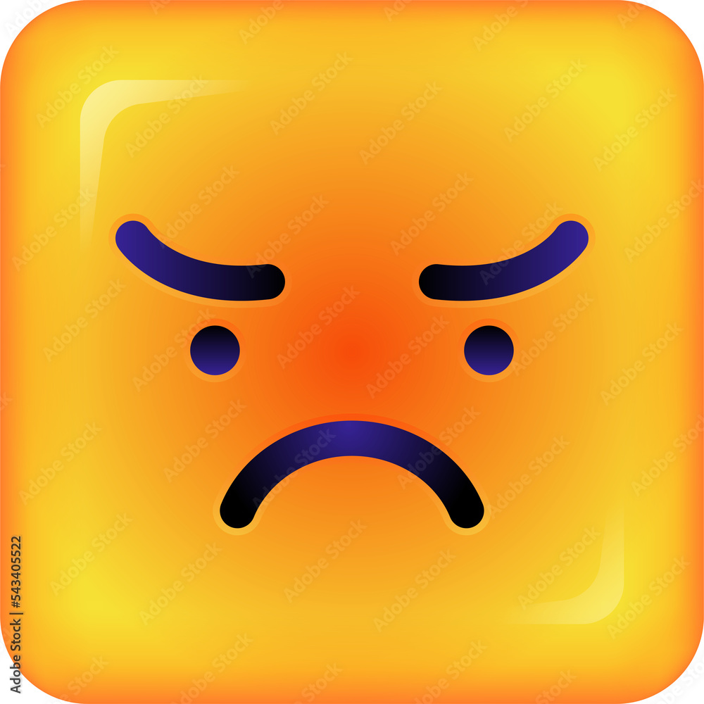 Cool square Emoticon. Yellow Emoji faces emoticon smile, digital smiley ...