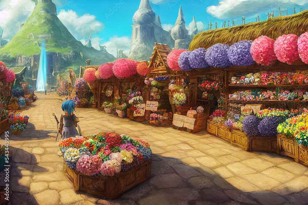 Fantasy city with bizarre lighting, spectacular digital art 3D ...