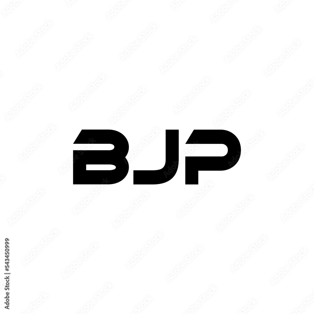 BJP letter logo design with white background in illustrator, vector ...