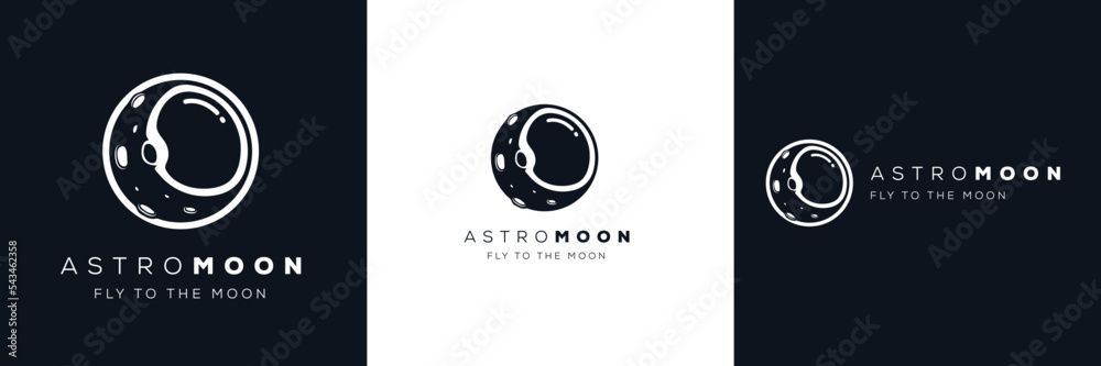 moon + astronaut head logo concept vector Stock Vector | Adobe Stock