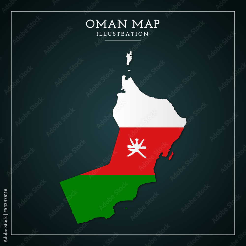 Oman Vector Map Illustration Stock Vector | Adobe Stock