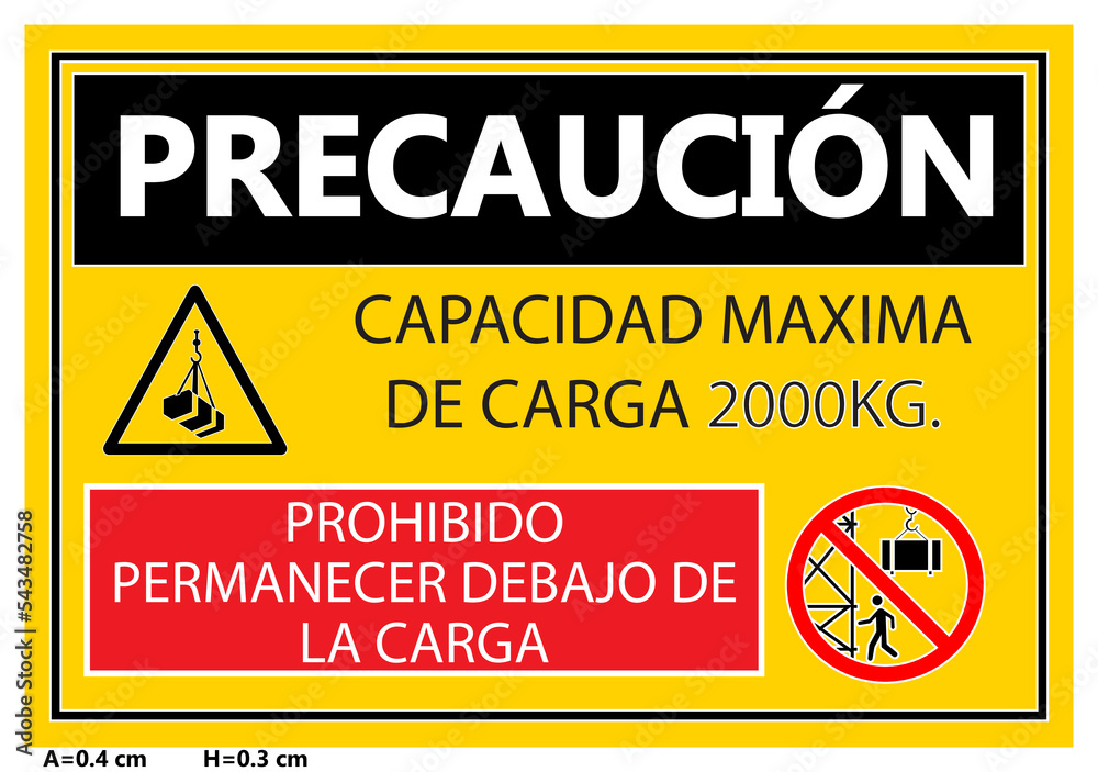 Vector de Stock SEÑALIZACIÓN DE CAPACIDAD MAXIMA DE CARGA | Adobe Stock