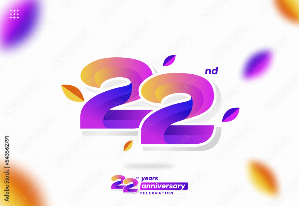 Number 22 logo icon design. 22nd birthday logo number. anniversary 22 ...