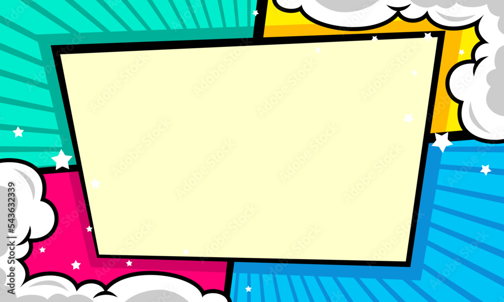 Blank comic frame background template Stock Vector | Adobe Stock