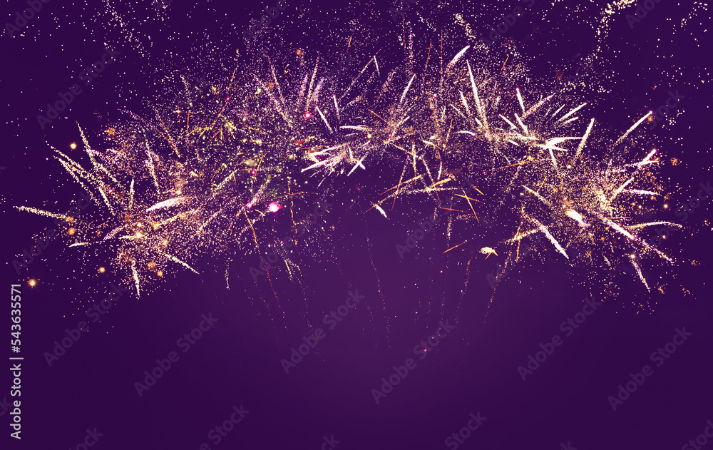 Purple Holiday fireworks background Stock Photo | Adobe Stock
