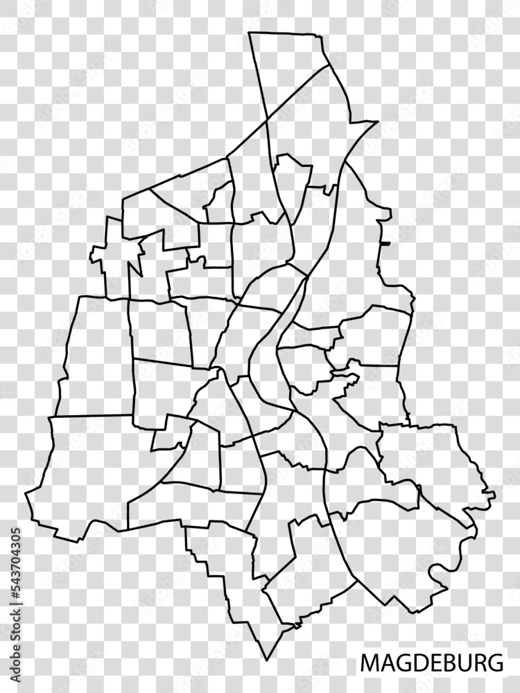 High Quality map of Magdeburg is a city The Germany, with borders of ...