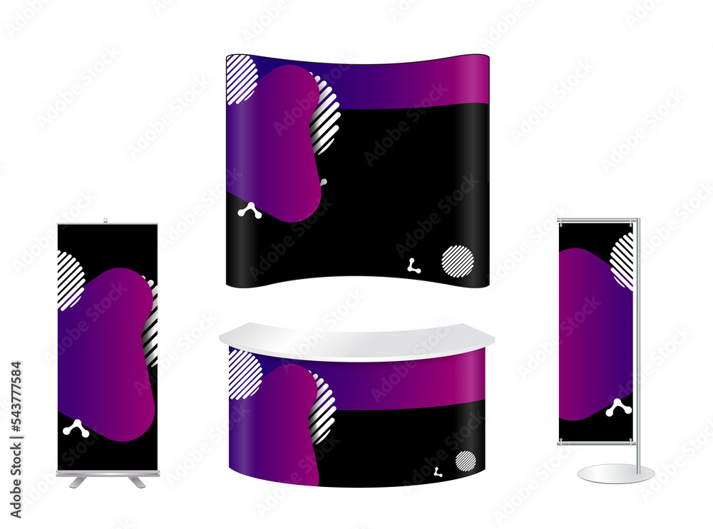 Exhibition stand mock-up design with templates for business Prism color ...