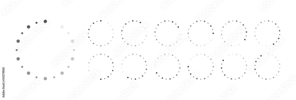 Circular Loading Buffering Icons Vector Video Ready for Animation Gif ...