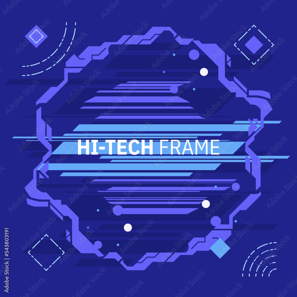 Futuristic hi-tech badge, frame or border. Futuristic HUD. Modern ...