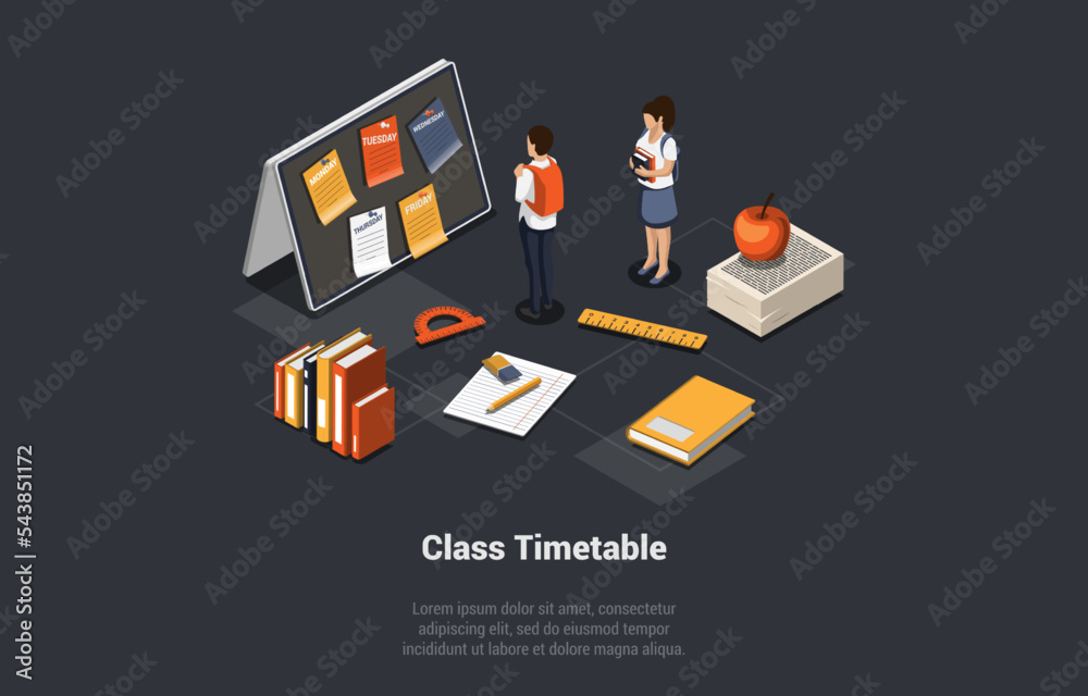 Class Timetable. Education Digital Calendar, Online Learning Concept ...