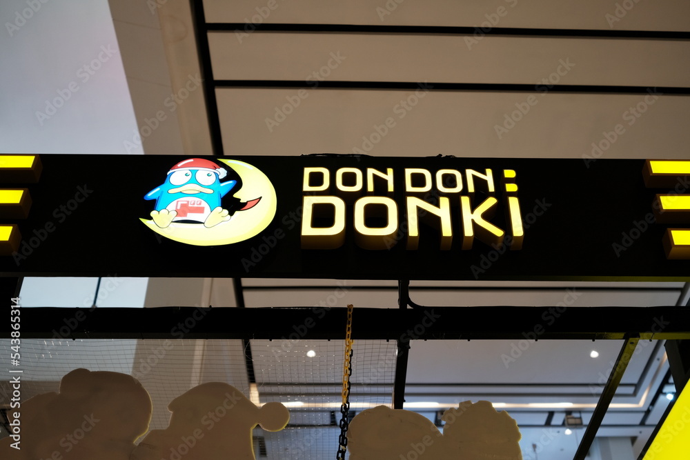 BANGKOK, THAILAND - JUNE 22, 2022: Don Don Donki Sign, Don Don Donki is ...