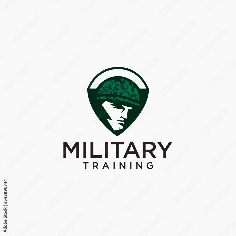 Military training logo with military shield and badge. Stock Vector ...