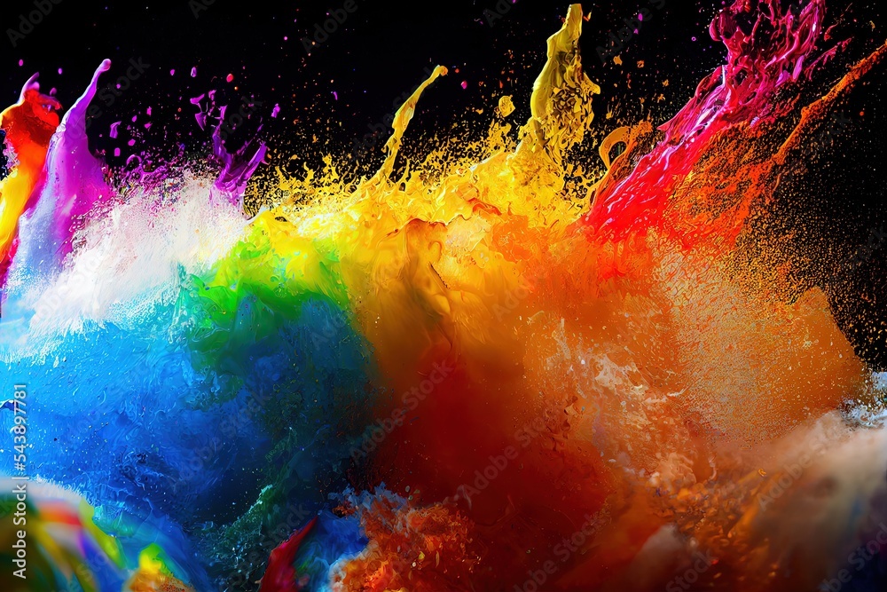 Rainbow Paint splatter Stock Illustration | Adobe Stock