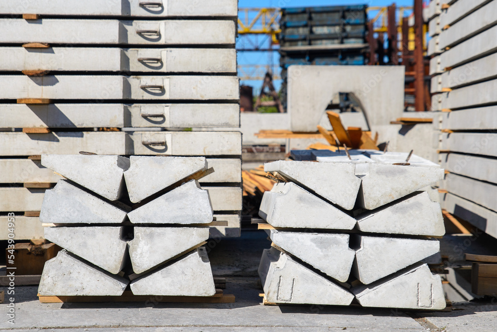 Elements of reinforced concrete stairs, a stack of steps in the ...