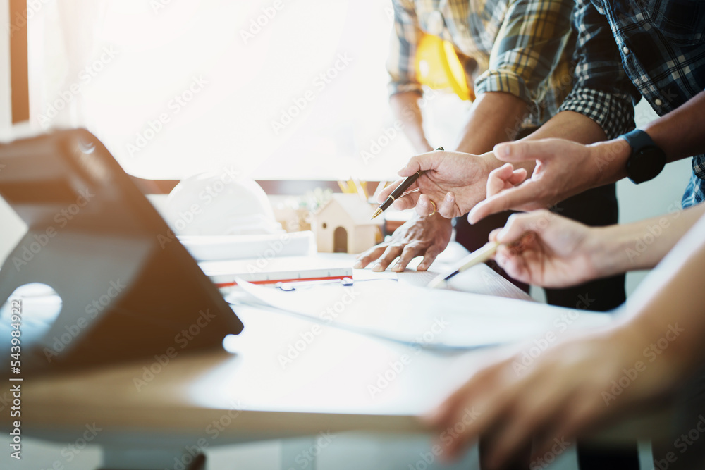Engineers are consulting the team to design an architectural structure ...