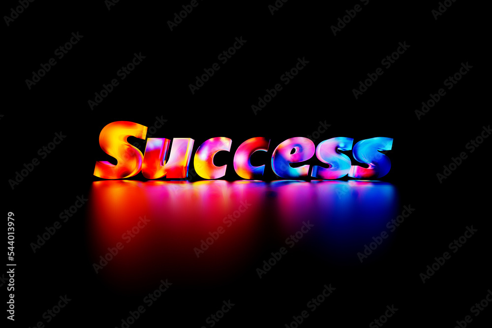 Modern and futuristic Success 3D text in a mixture of red and blue ...