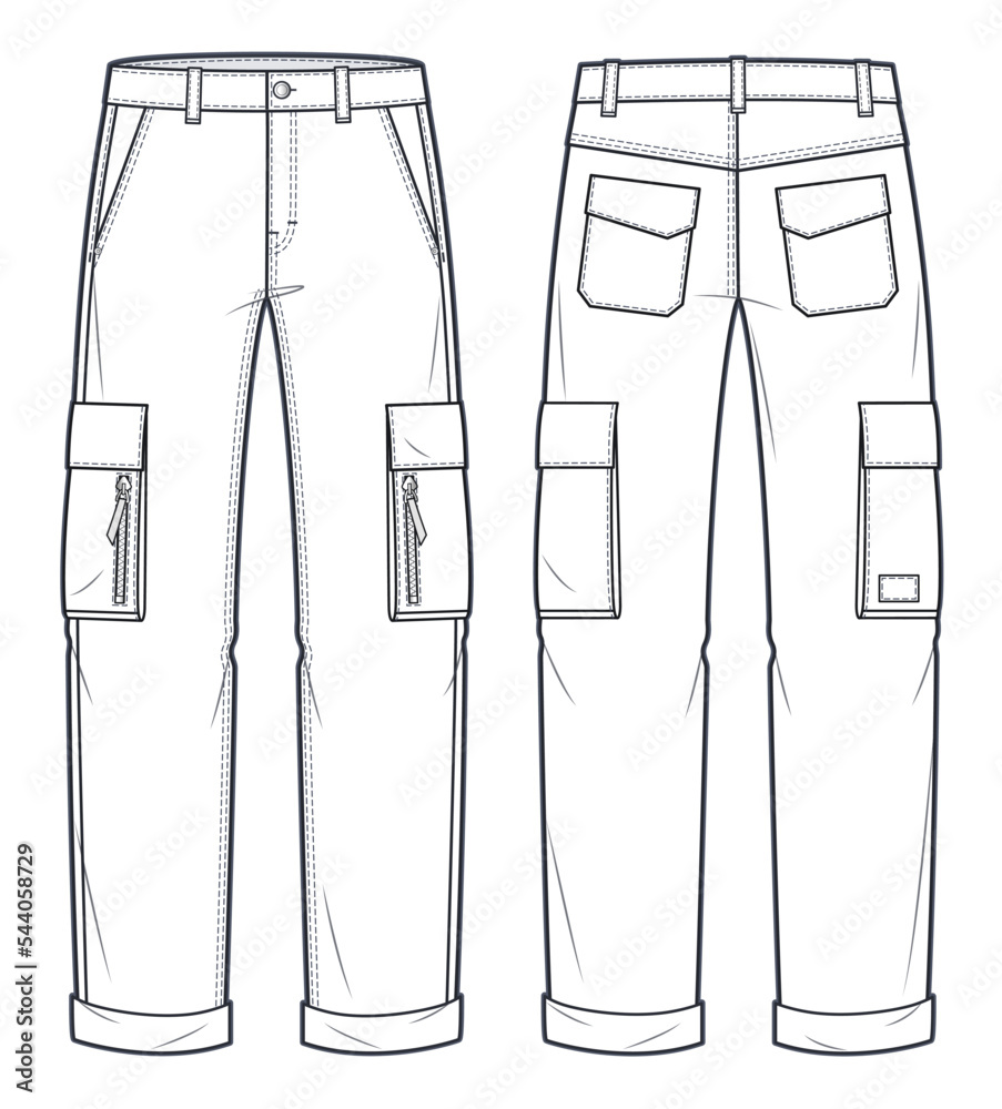 Стоковое векторное изображение «Cargo Pants technical fashion ...