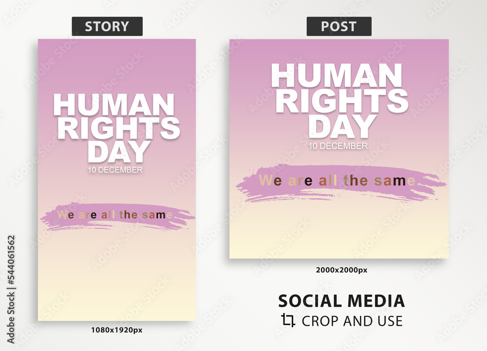 Colorful Human Rights Day social media story and post design, we are ...