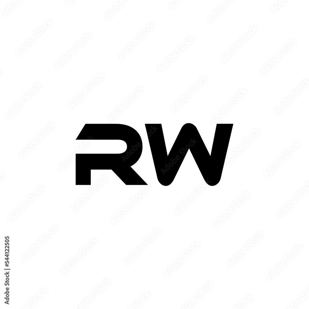 RW letter logo design with white background in illustrator, vector logo ...