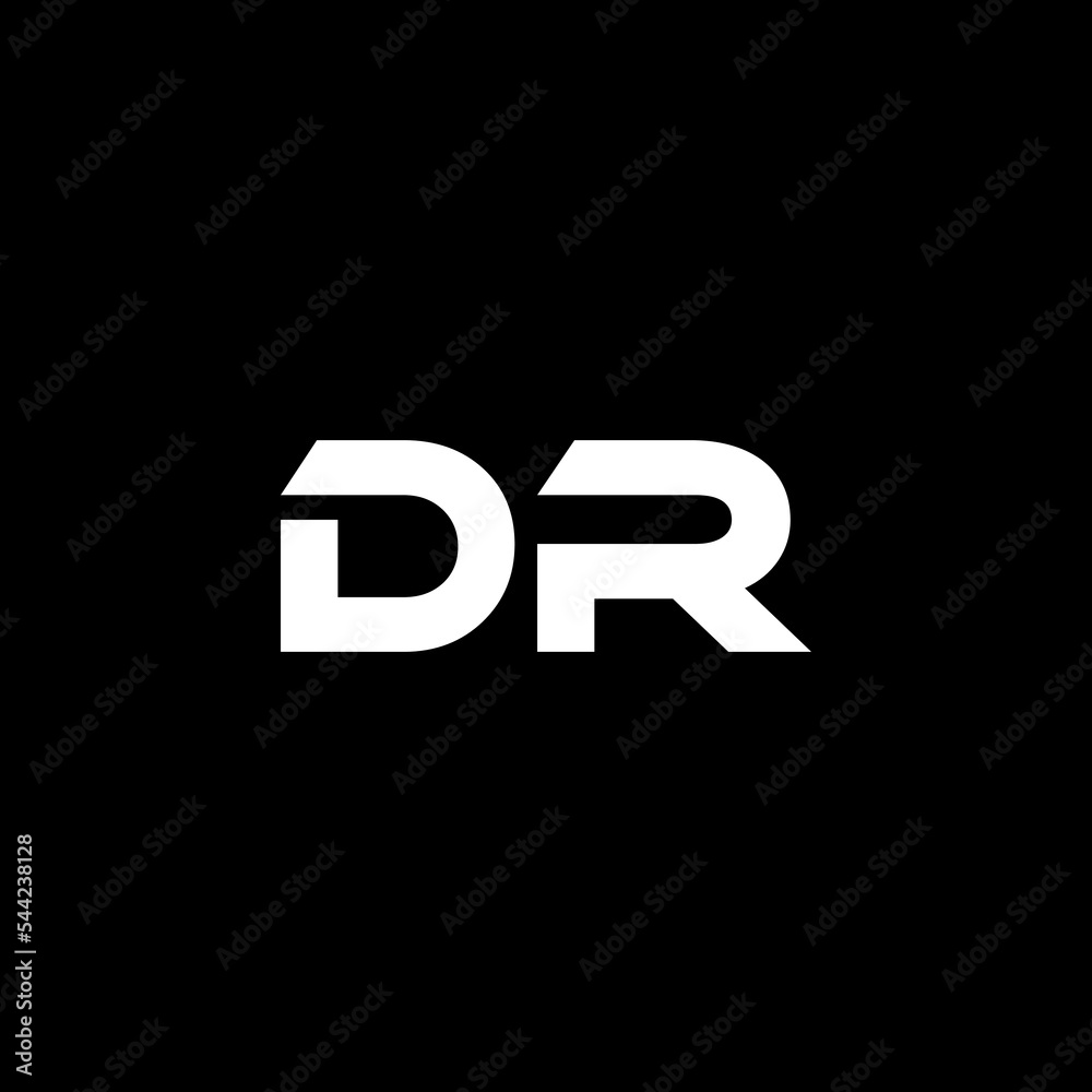 DR letter logo design with black background in illustrator, vector logo ...