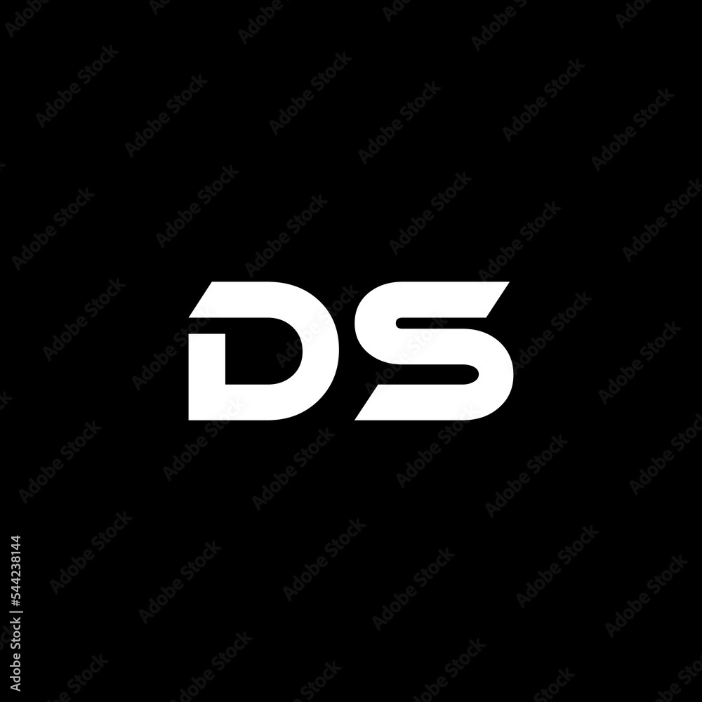 DS letter logo design with black background in illustrator, vector logo ...