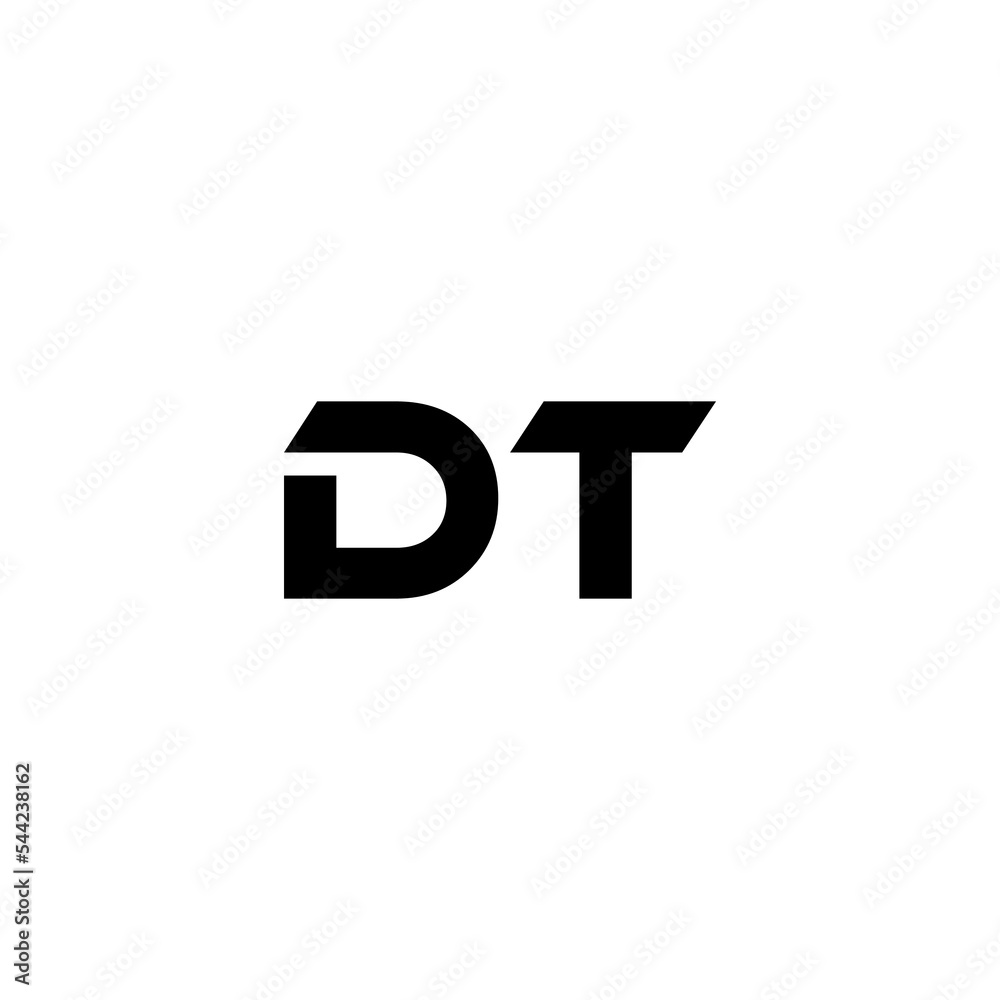 DT letter logo design with white background in illustrator, vector logo ...