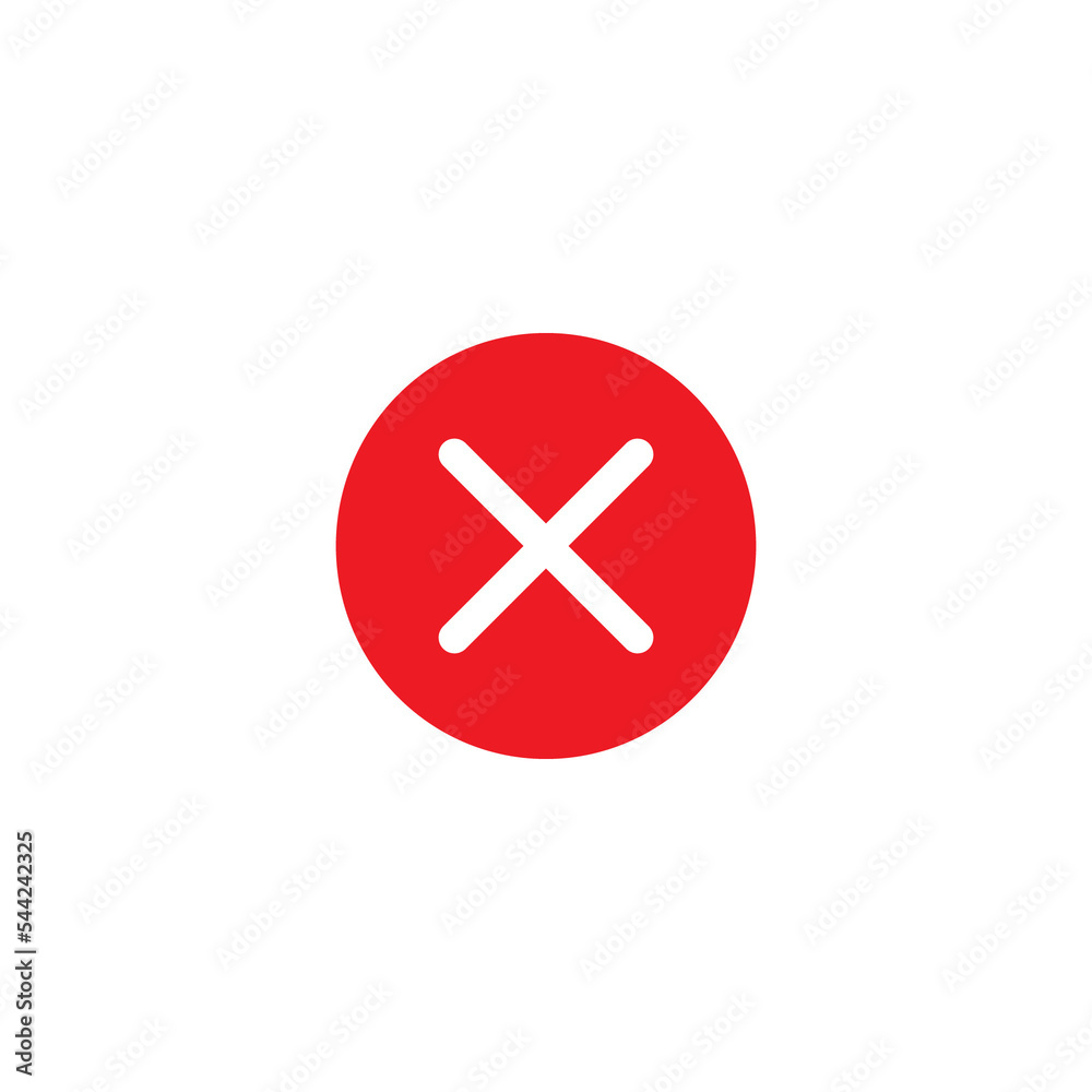 Red cross mark png symbol, Wrong icon on transparent background Stock ...
