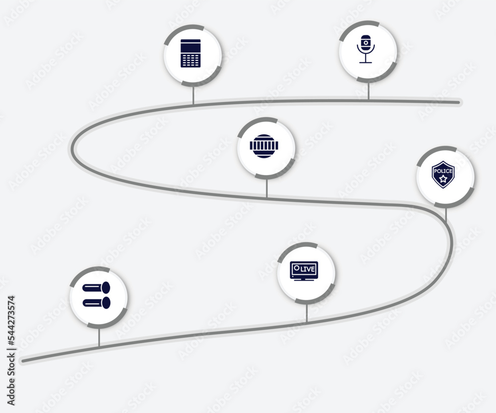 infographic element with television filled icons. included recorder ...