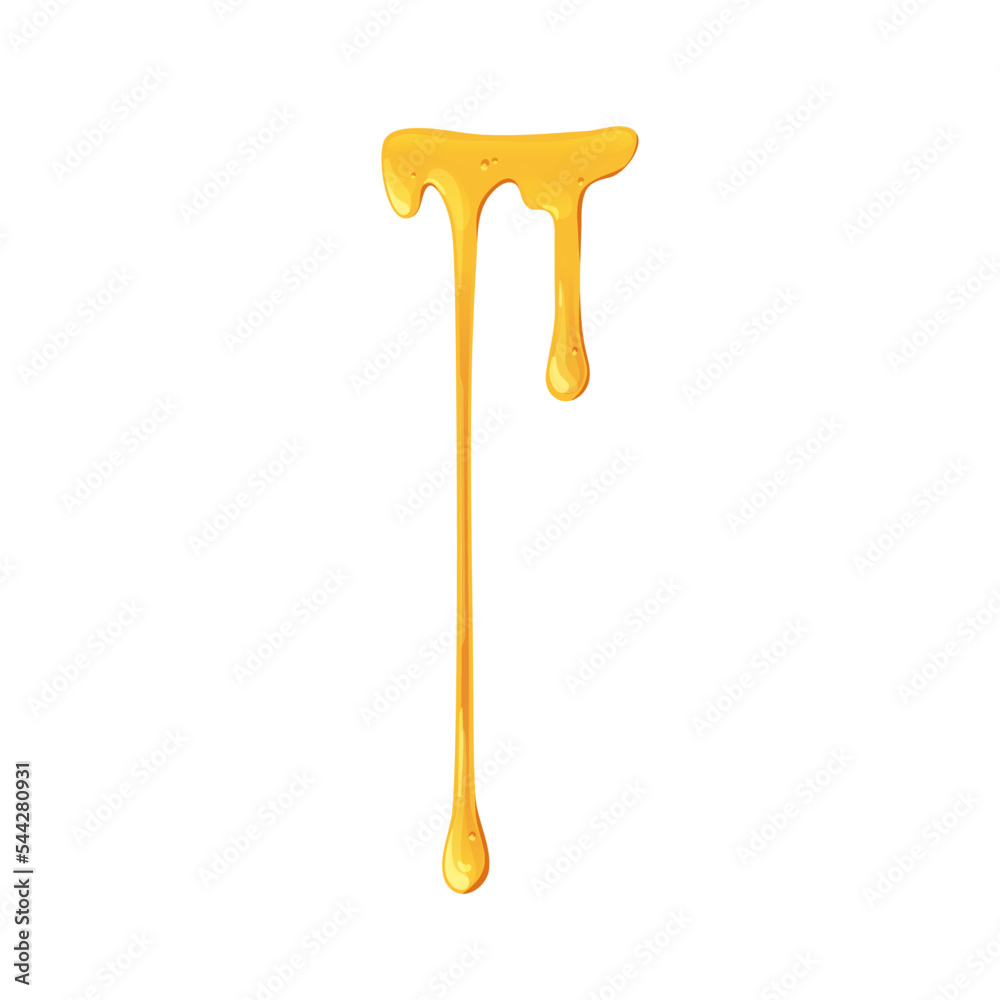 Caramel melting, dripping down with thin sugar streams. Maple liquid ...