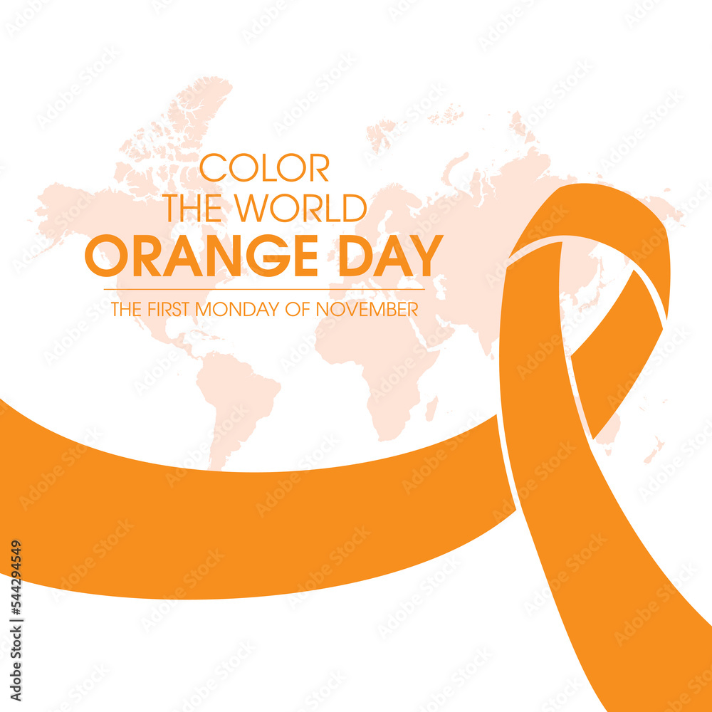 Vector de Stock Color the World Orange Day vector. CRPS/RSD awareness ...