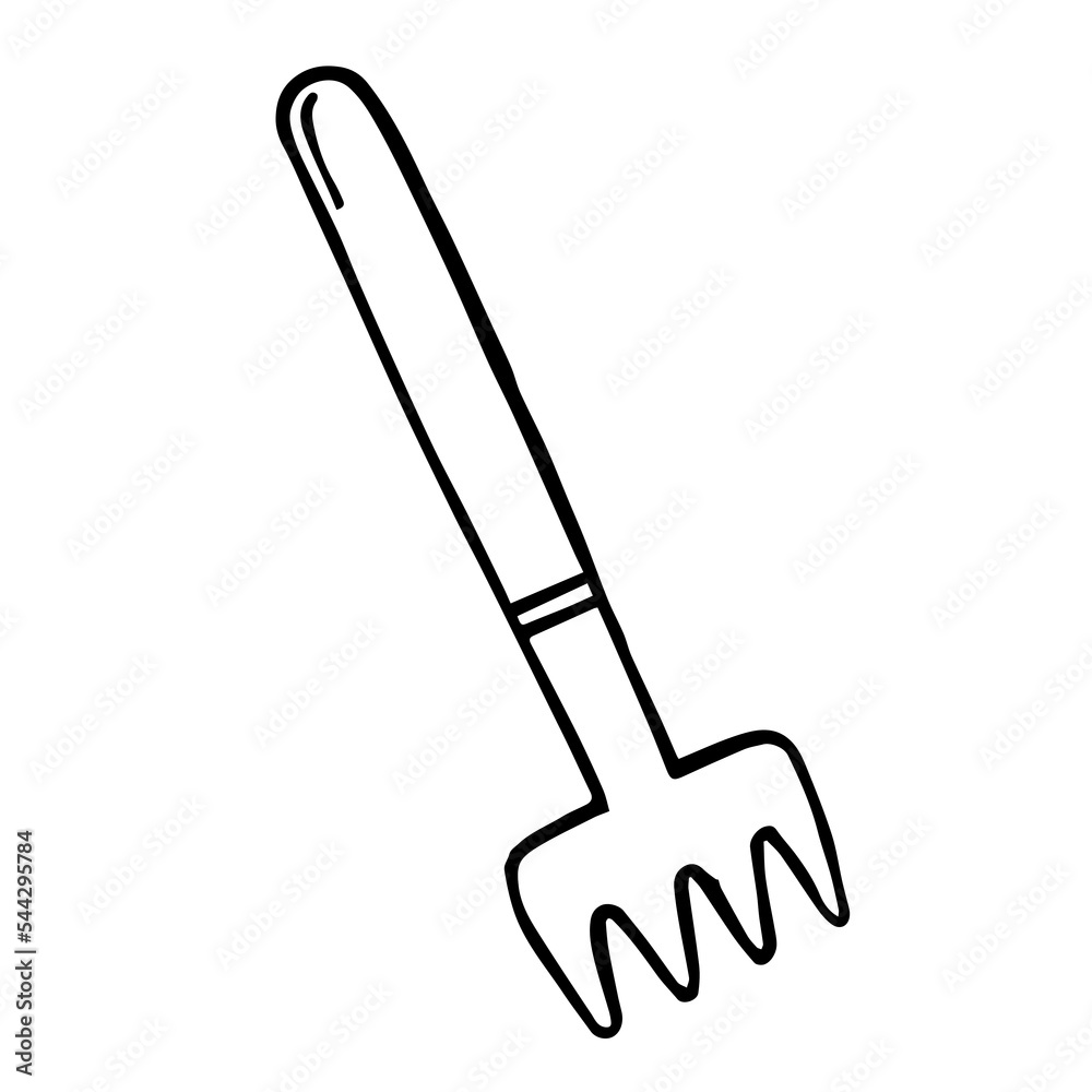 Hand drawn inventory for the care of house plants rake black and white ...