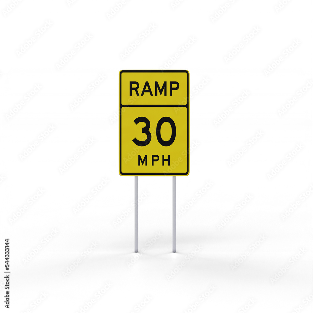 ramp 30 mph traffic sign Stock Illustration | Adobe Stock