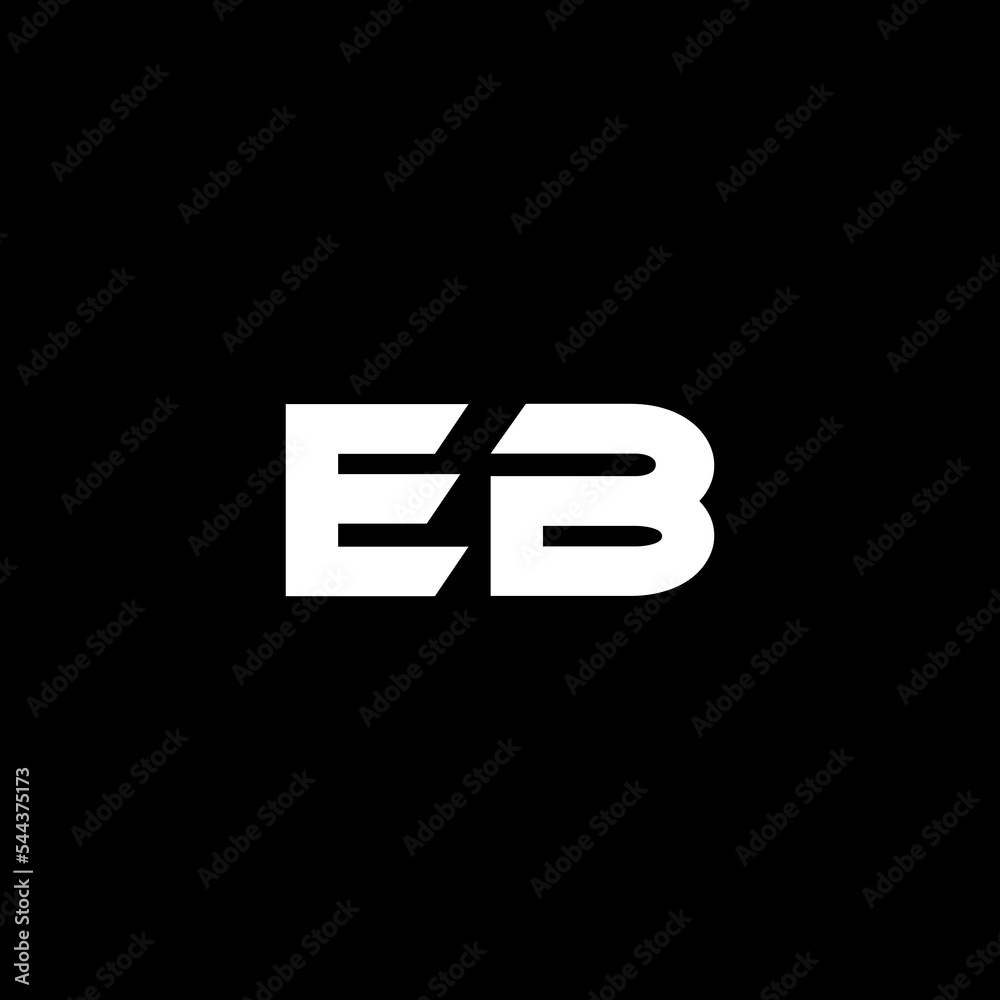 EB letter logo design with black background in illustrator, vector logo ...