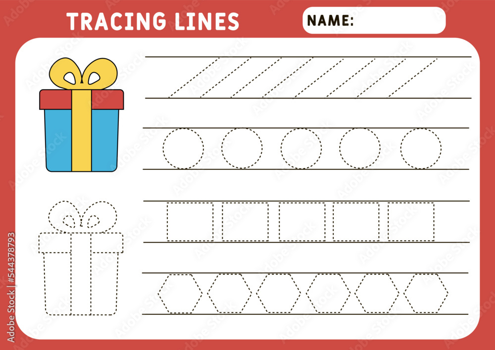 Trace line worksheet for kids. Basic writing. Working pages for ...
