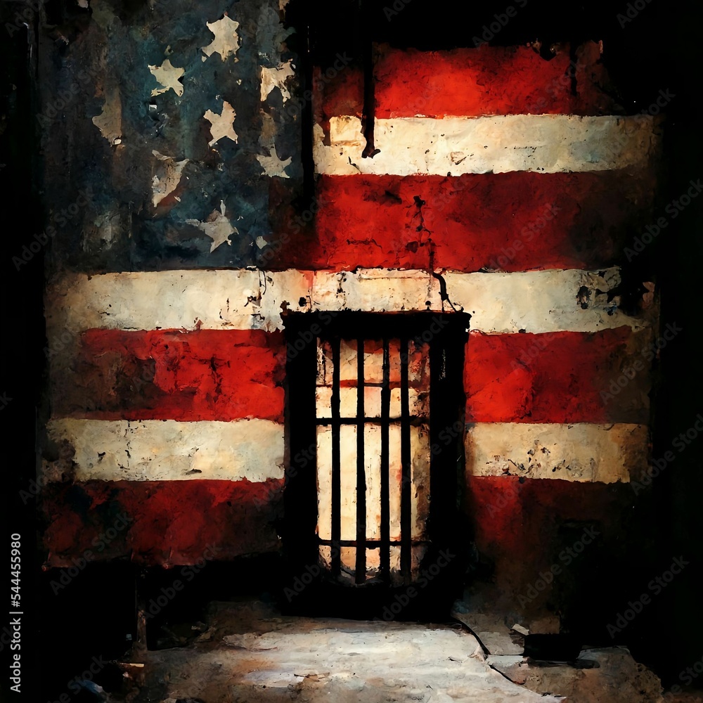 The American Dream Imprisonment Incarceration Jail Cell Flag | United ...