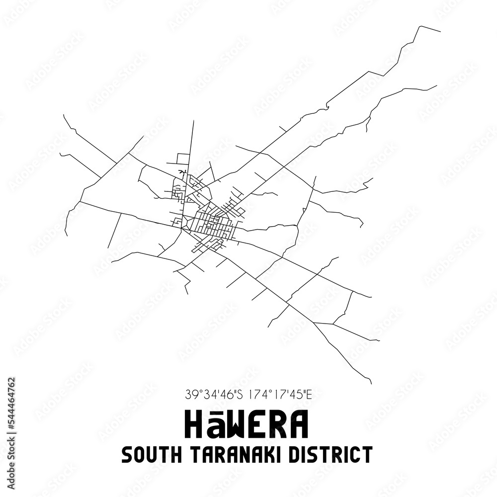 Ilustração Hawera, South Taranaki District, New Zealand. Minimalistic ...