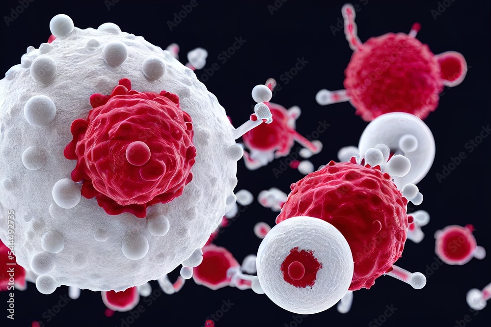 Illustration Stock B cell, white blood cell 3D, type of lymphocyte ...