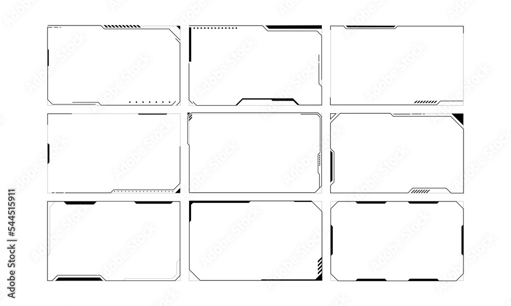 Hud frame futuristic game target borders scifi empty banners for text Stock Vector | Adobe Stock