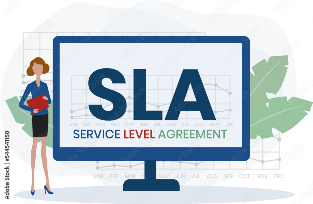 SLA - Service Level Agreement acronym, business concept background ...