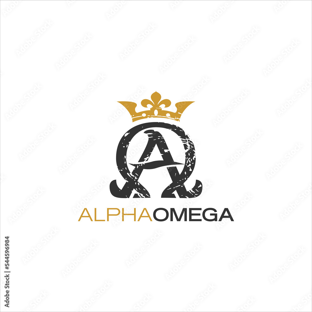 Rustic Alpha Omega Logo Design Template Stock Vector | Adobe Stock