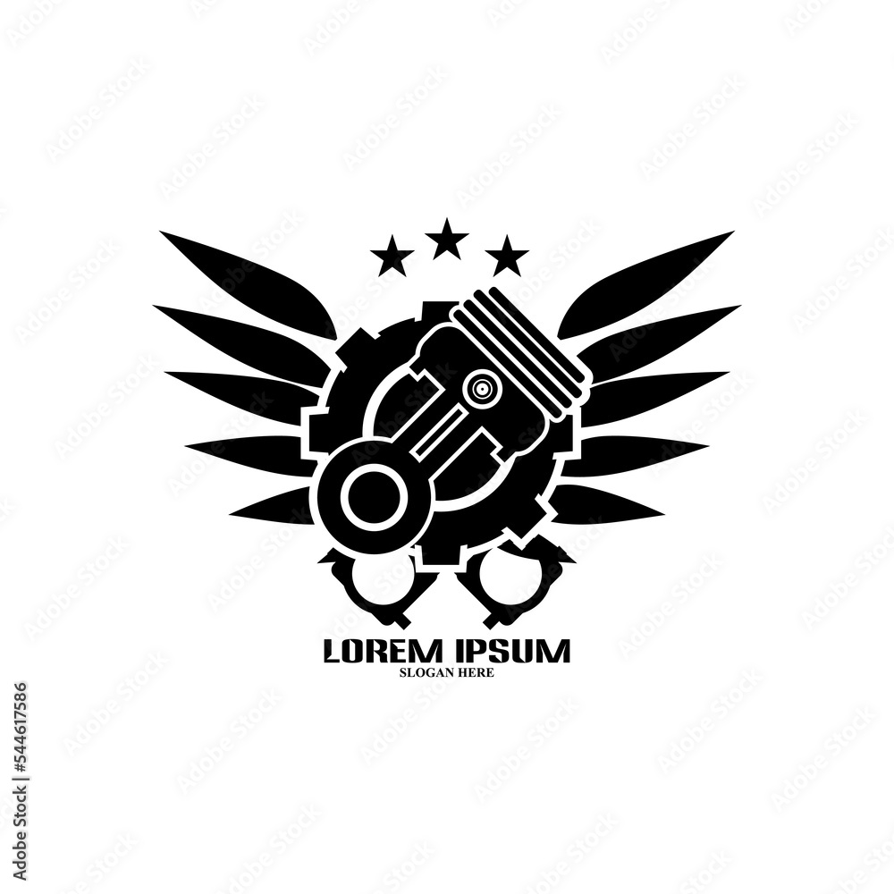 Stock-Vektorgrafik „engine shaped automotive logo illustration, perfect ...